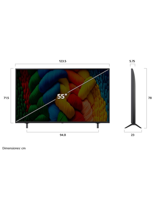 Pantalla Smart TV LG NanoCell de 55 pulgadas 4K 55NANO80ASA con WebOS ...